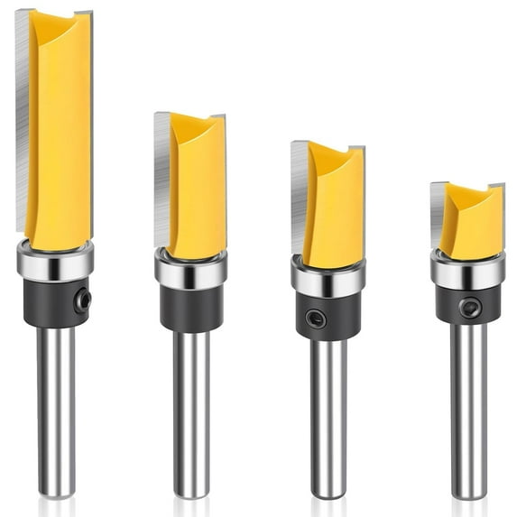 4PCS Flush Trim Route Bit 1/4 Shank, Premium Pattern Flush Cut Route ...