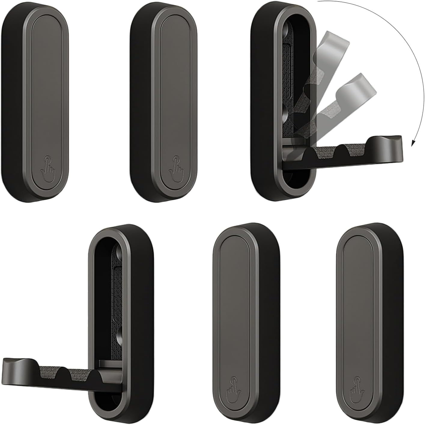 4PCS Foldable Invisible Hook Zinc Alloy Bathroom Wall Hook Retractable ...