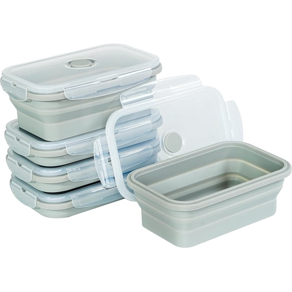 4PCS Foldable Silicone Food Storage Containers, 40OZ, Microwave ...