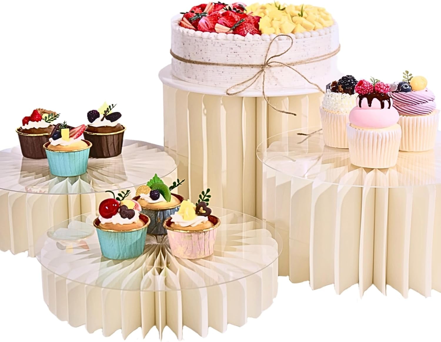 4PCS Food Display Risers for Party, Risers Display Stands, Sturdy ...