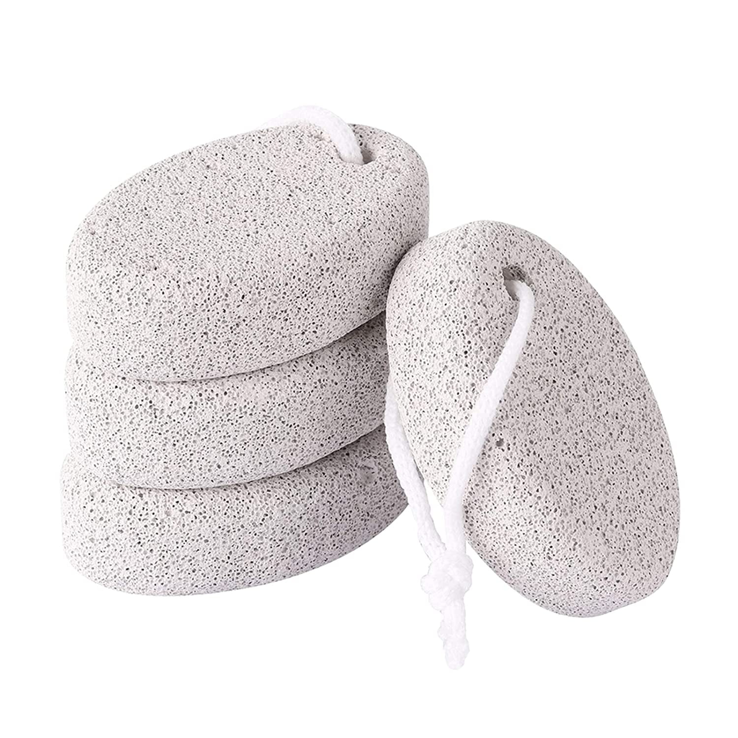 4PCS Foot File Stone, Natural Pumice Stone for Feet, Bath Stone, White ...