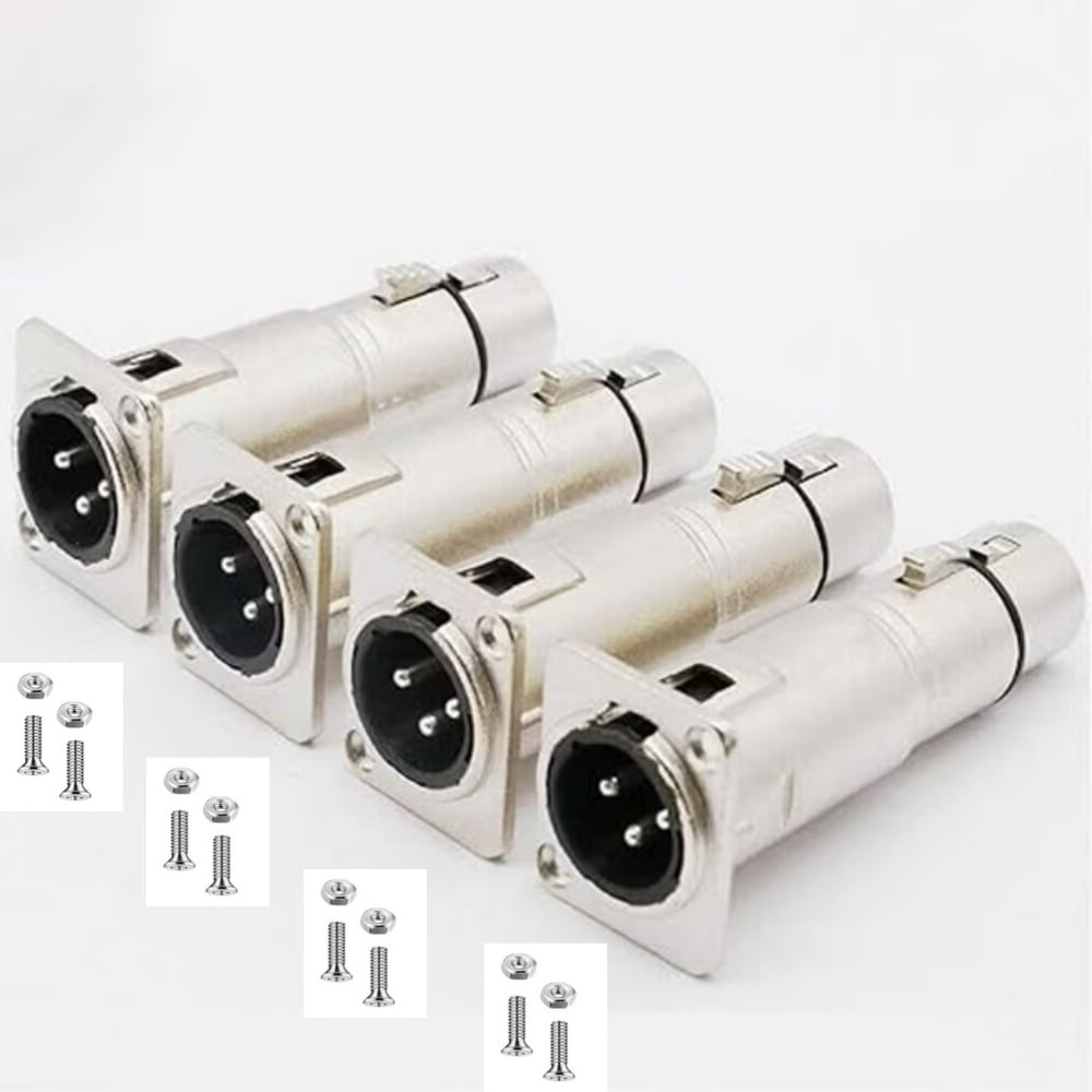 4PCS Fit for D Panel Mountin XLR Male to XLR Female Feed/Pass Thru ...