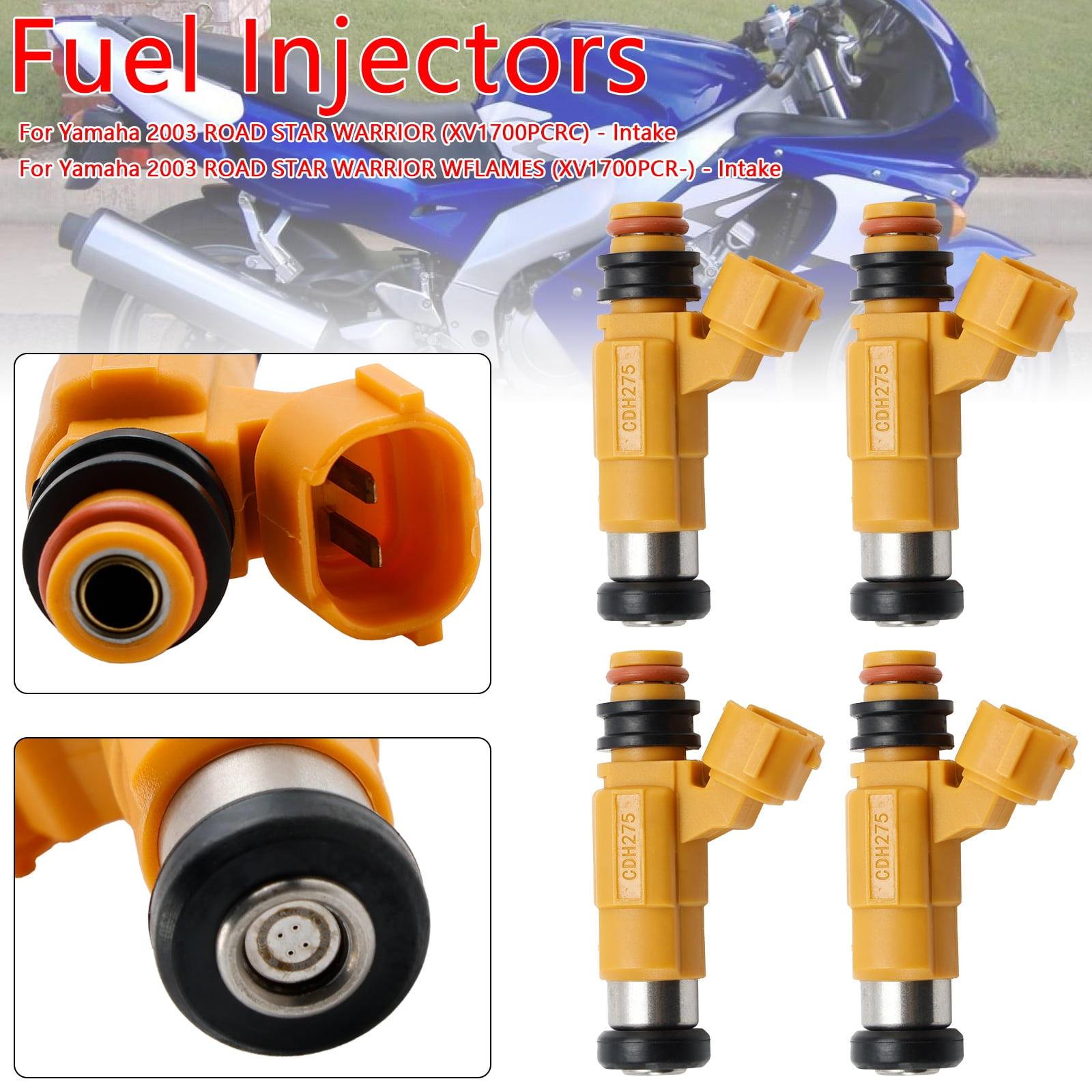 4PCS Fuel Injectors 5FL-13761-00-00 For Yamaha FJR1300 Road Star ...