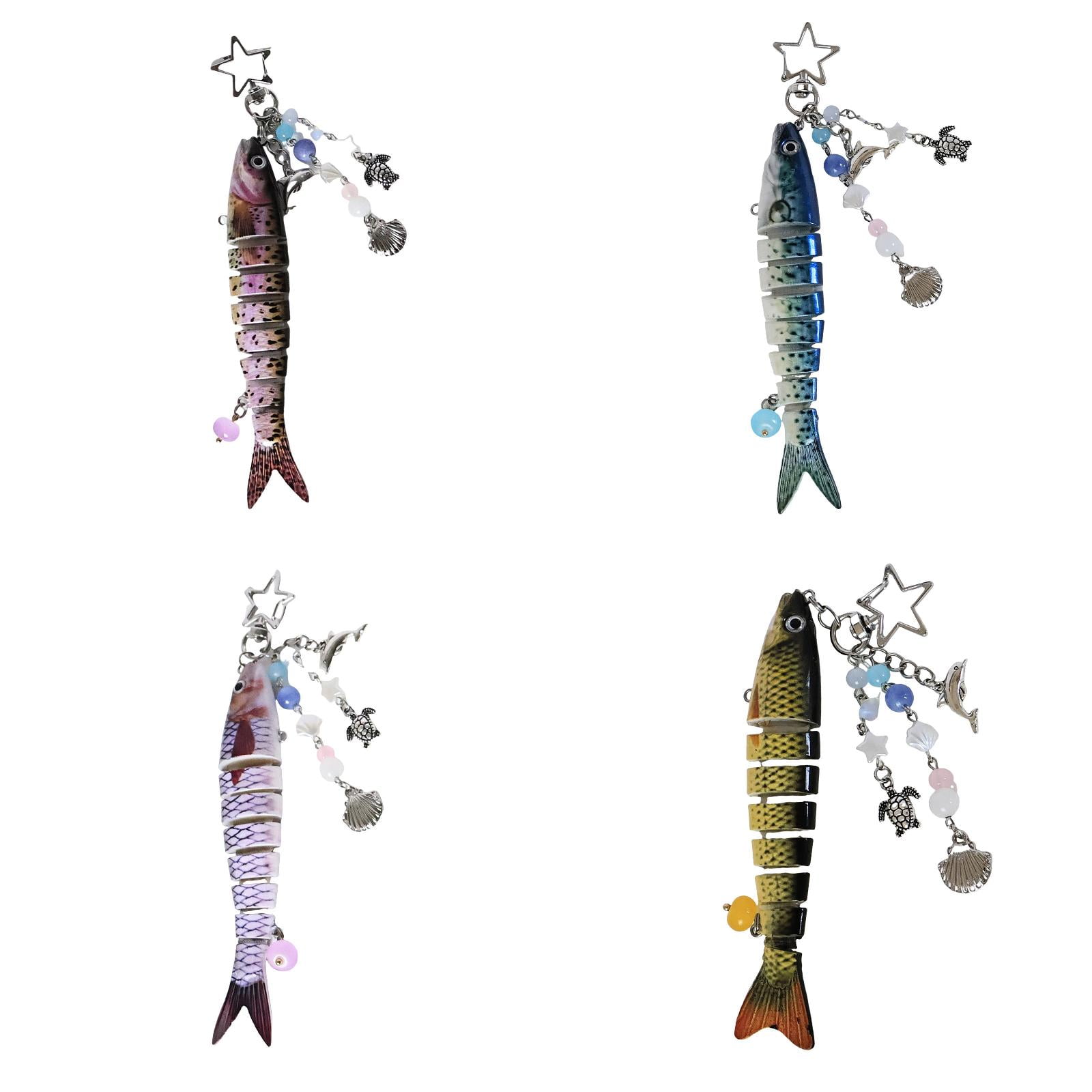4PCS Fun Fish Keychain,3d Fish Keychain, Realistic Fishing Design Key ...