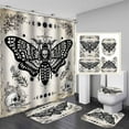 4PCS Funny Skull Shower Curtain Set, Cat Kitten Bathtub Skeleton ...