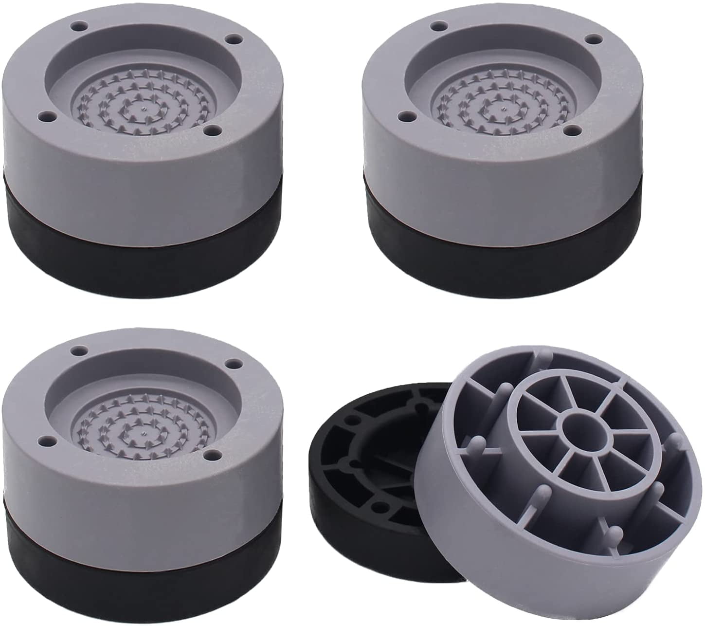 4PCS Furniture Risers, Adjustable Bed Frame Risers, Stackable Shock ...