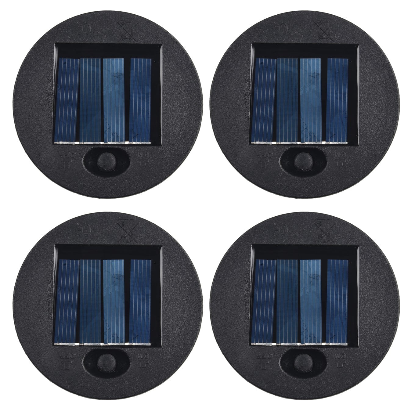 4PCS Garden Light Solar Top Replacement Round Box, Solar Replacement ...