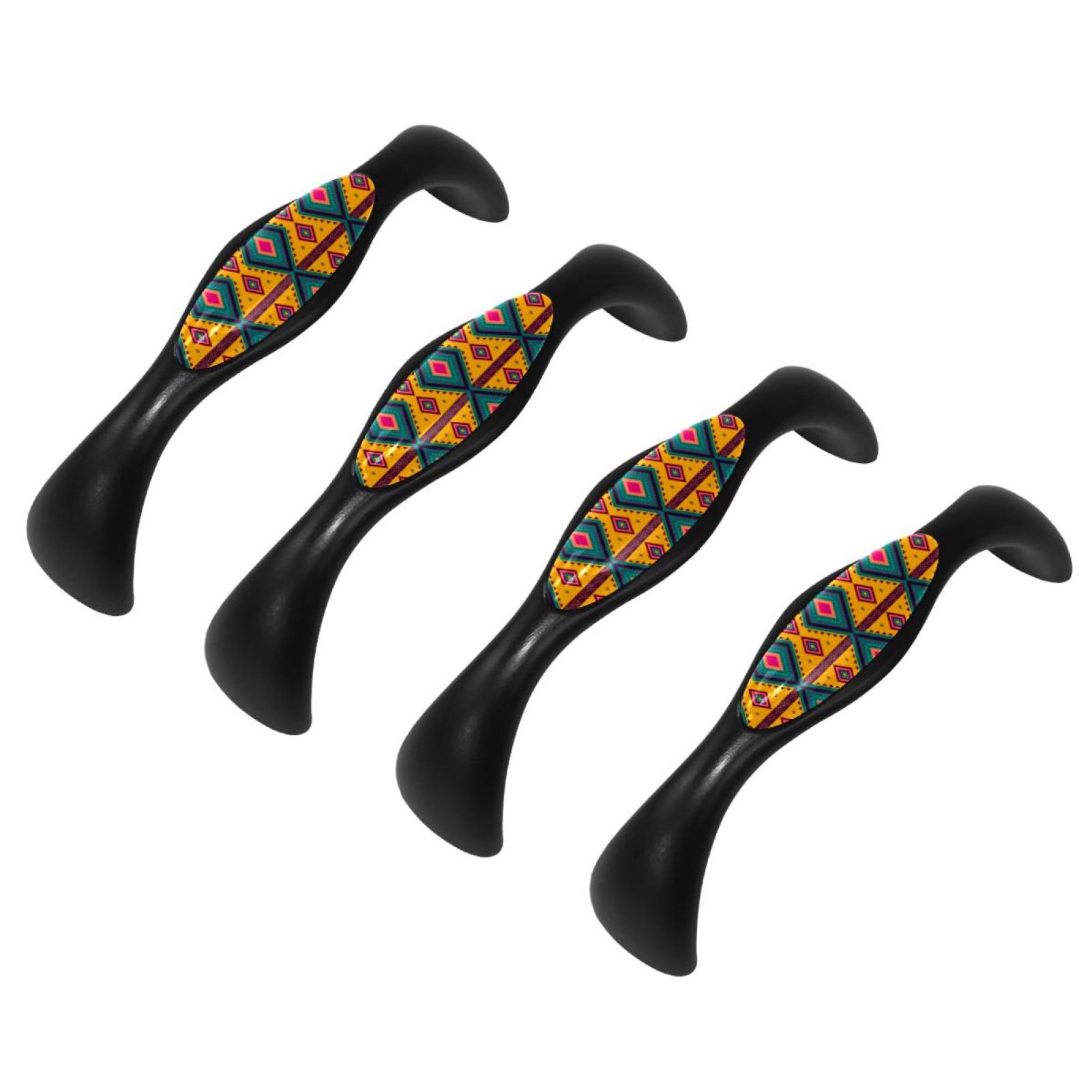 4PCS Geometric Yellow Arched Drawer Pulls Crystal Glass White Knobs ...