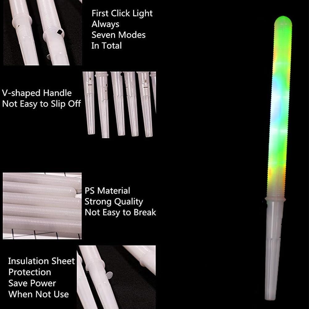 4PCS Glow Sticks Bulk Party Pack, Foam Glow Sticks, Reusable LED Cones ...