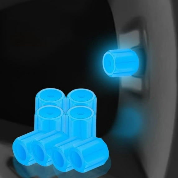 4PCS Glow-in-The-Dark Car Tire Valve Cap Set, Luminous Night Rider ...