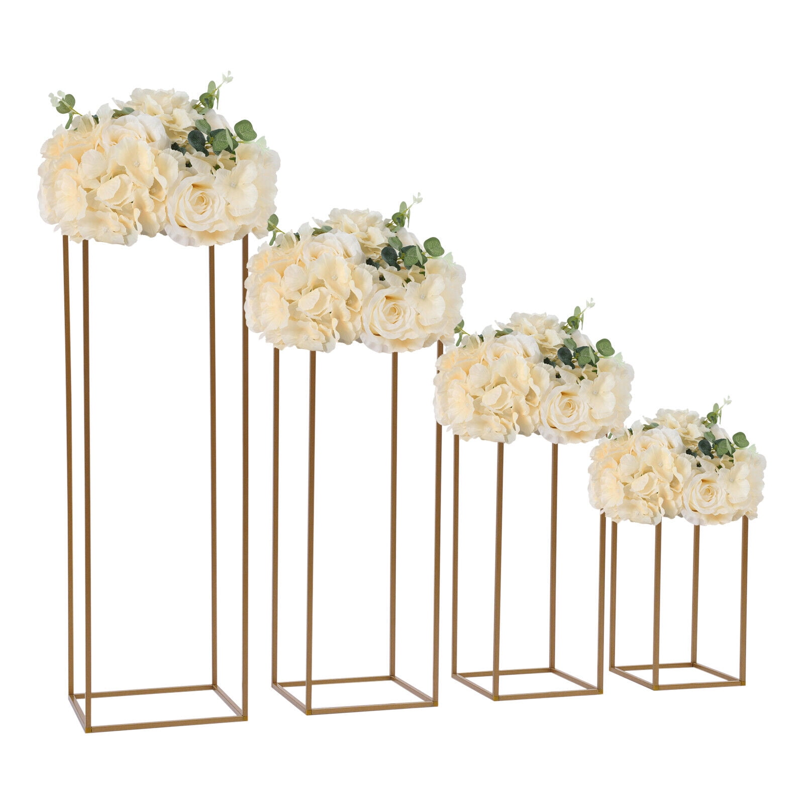 4PCS Gold Metal Flower Stand Rectangular Rack for Wedding Table ...