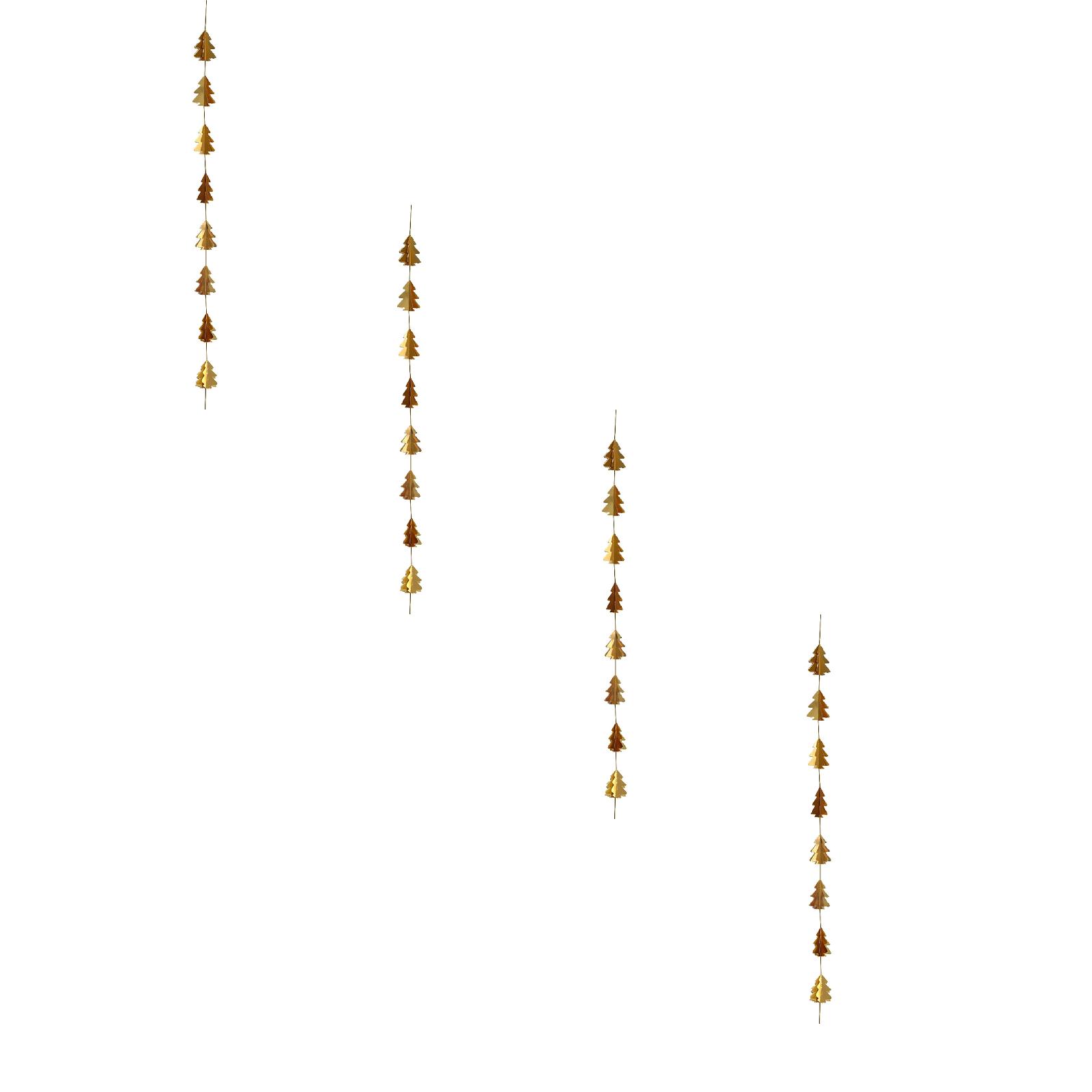 4PCS Gold Tree Decoration Garland for Woodland & Christmas Tree Golden ...