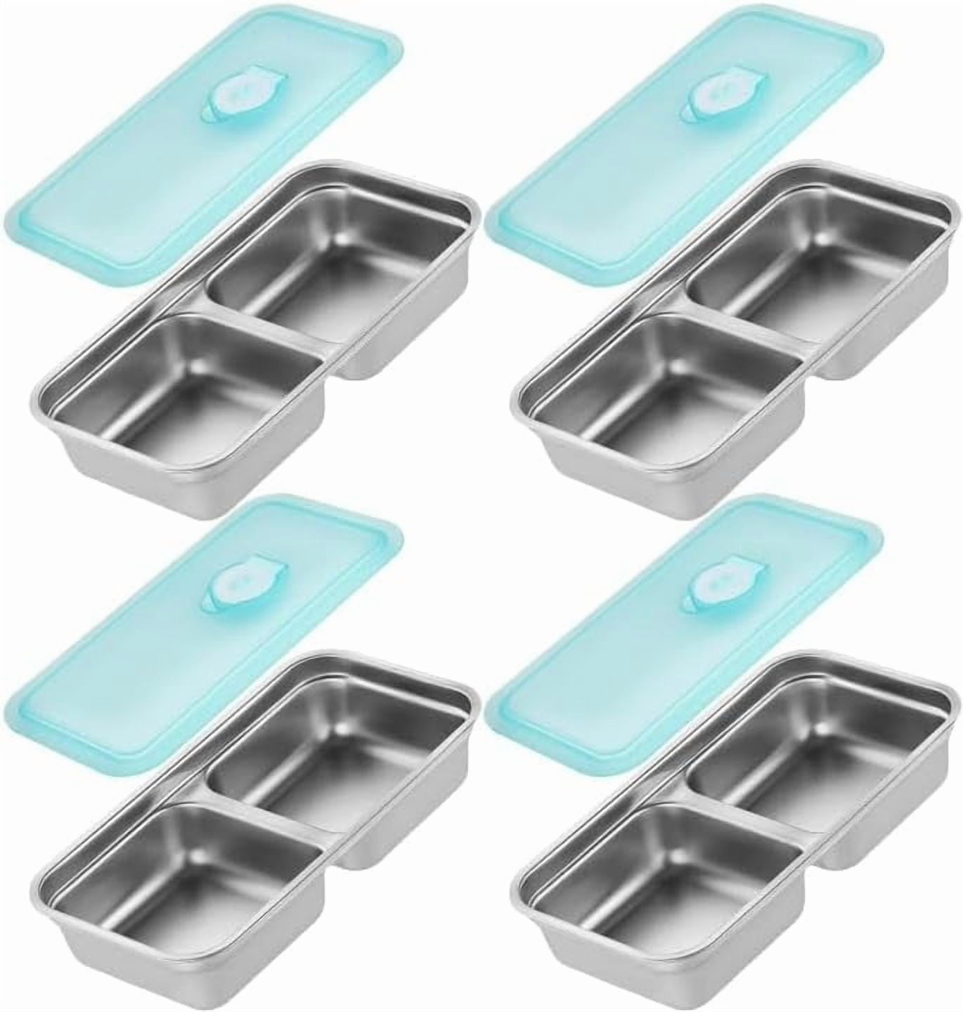 4PCS Grab and Go Snack Containers Reusable, Stainless Steel Double ...