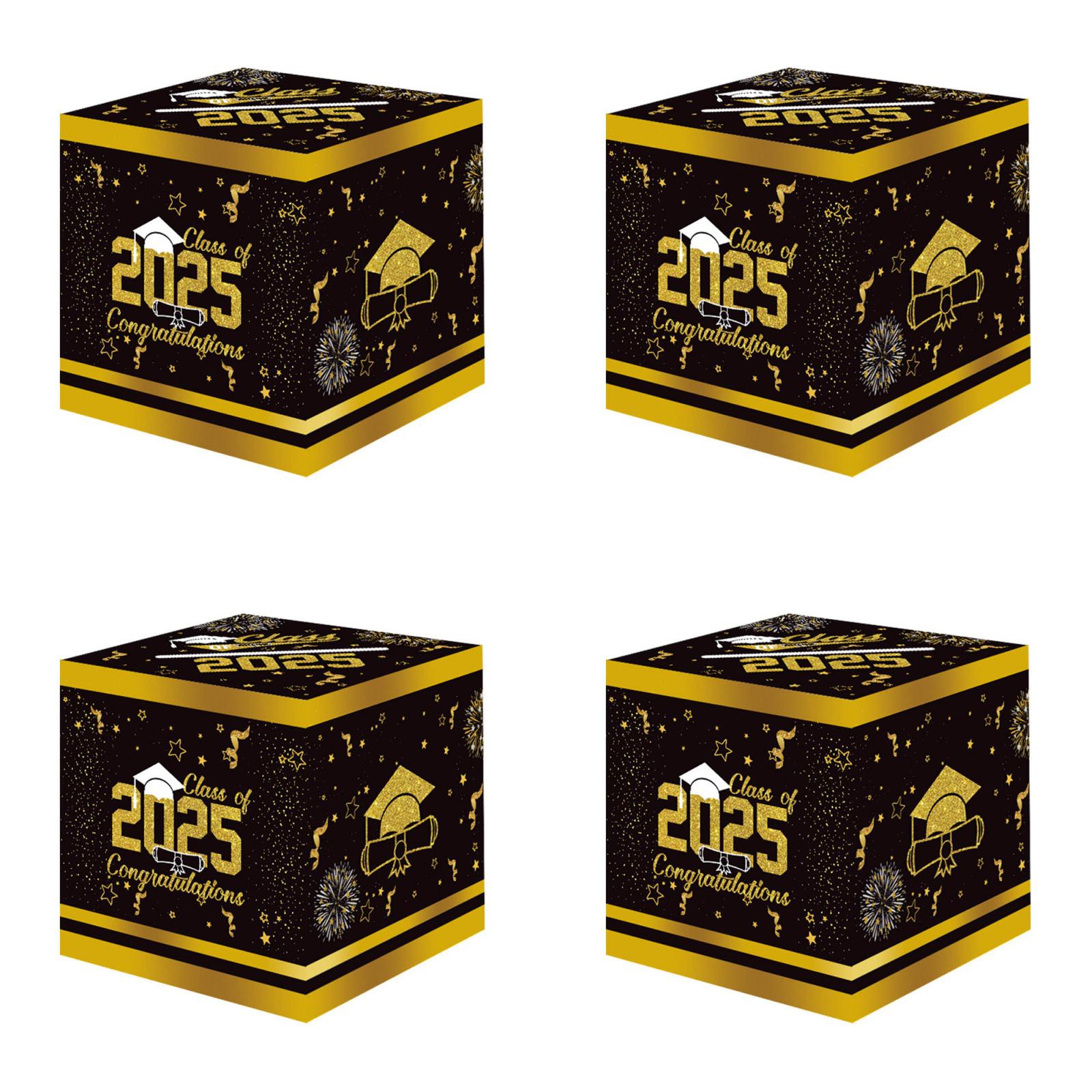 4PCS Graduation Party Card Box 2025 - Foldable Congrats Grad Money ...