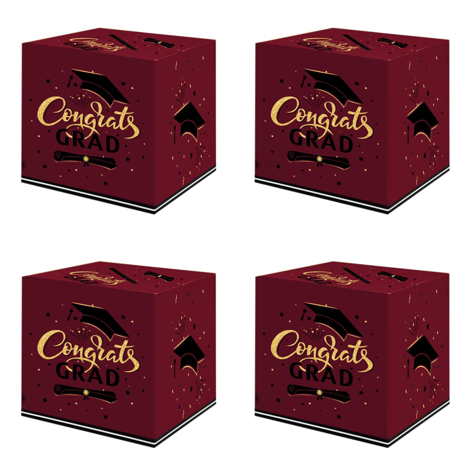 4PCS Graduation Party Card Box 2025 - Foldable Congrats Grad Money ...