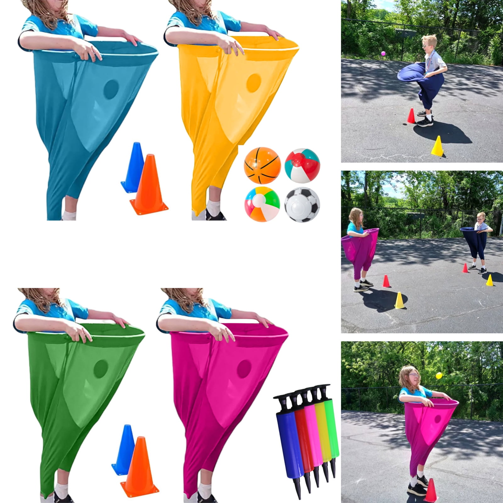 4PCS Granny Pants Outdoor Game, No Hands Multi-Player Courtyard Giant ...