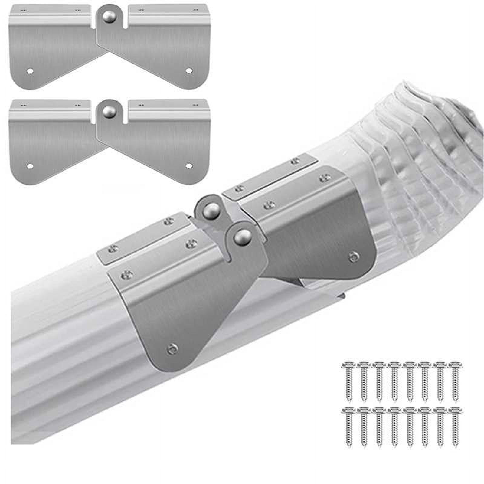 Downspout Extension 4-Piece Stainless Steel Gutter Hinge Set - Flip-Up ...