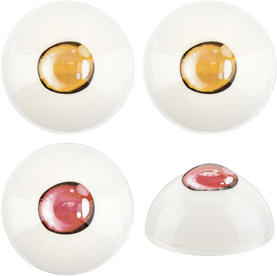 4PCS Half Round Eyeballs, 2 Colors 32mm Eyes Large Resin Hollow ...