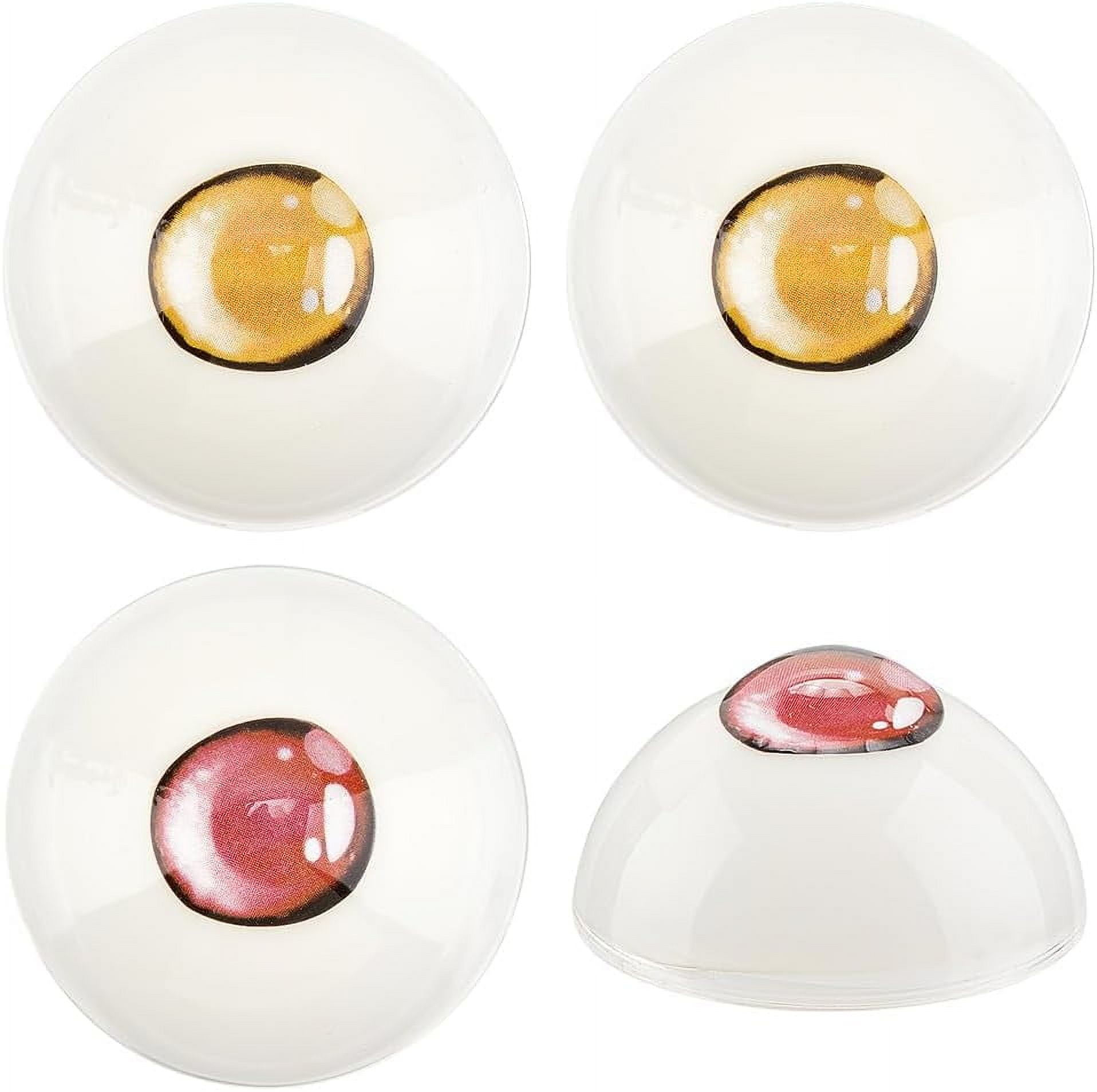 4PCS Half Round Eyeballs 2 Colors 32mm Eyes Large Resin Hollow Eyeballs ...