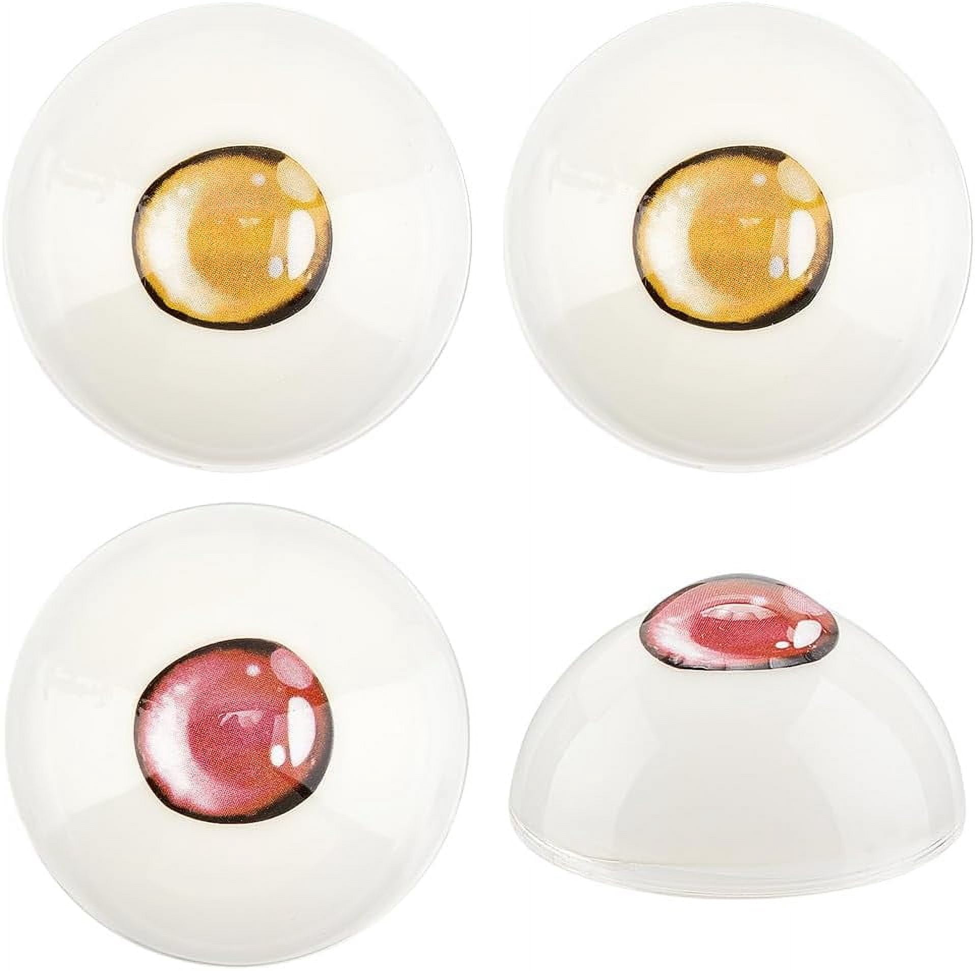 4PCS Half Round Eyeballs 2 Colors 32mm Eyes Large Resin Hollow Eyeballs ...
