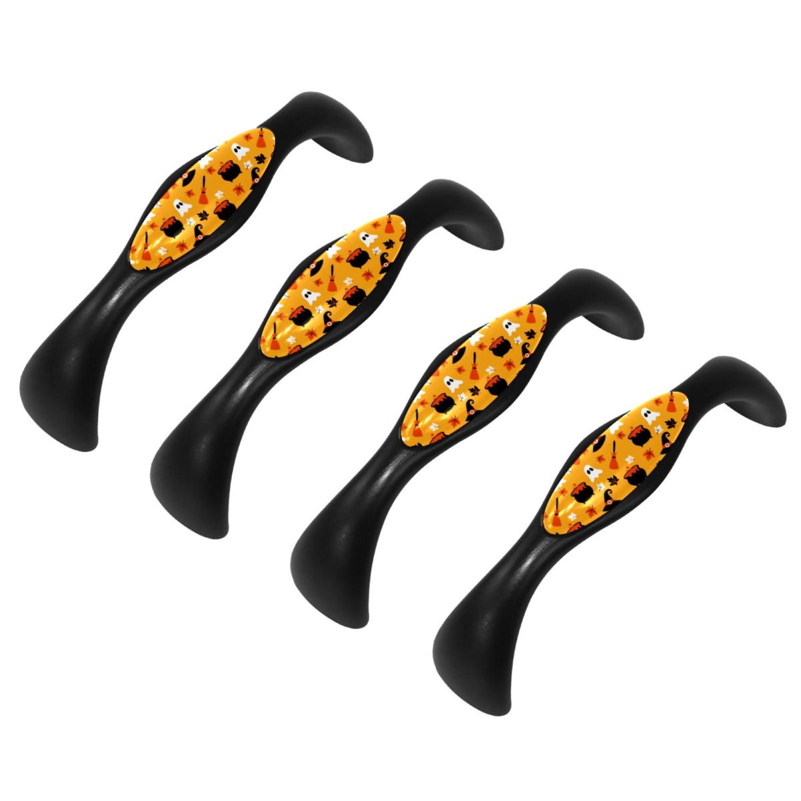 4PCS Halloween Arched Drawer Pulls Crystal Glass White Knobs with ...