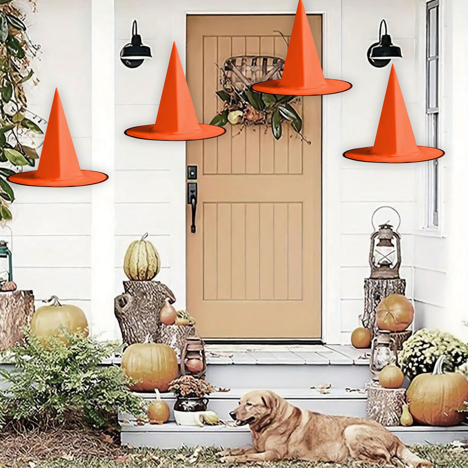 4PCS Halloween Decorations Wizard Hat, 15Inch Halloween Witch Hats Caps ...