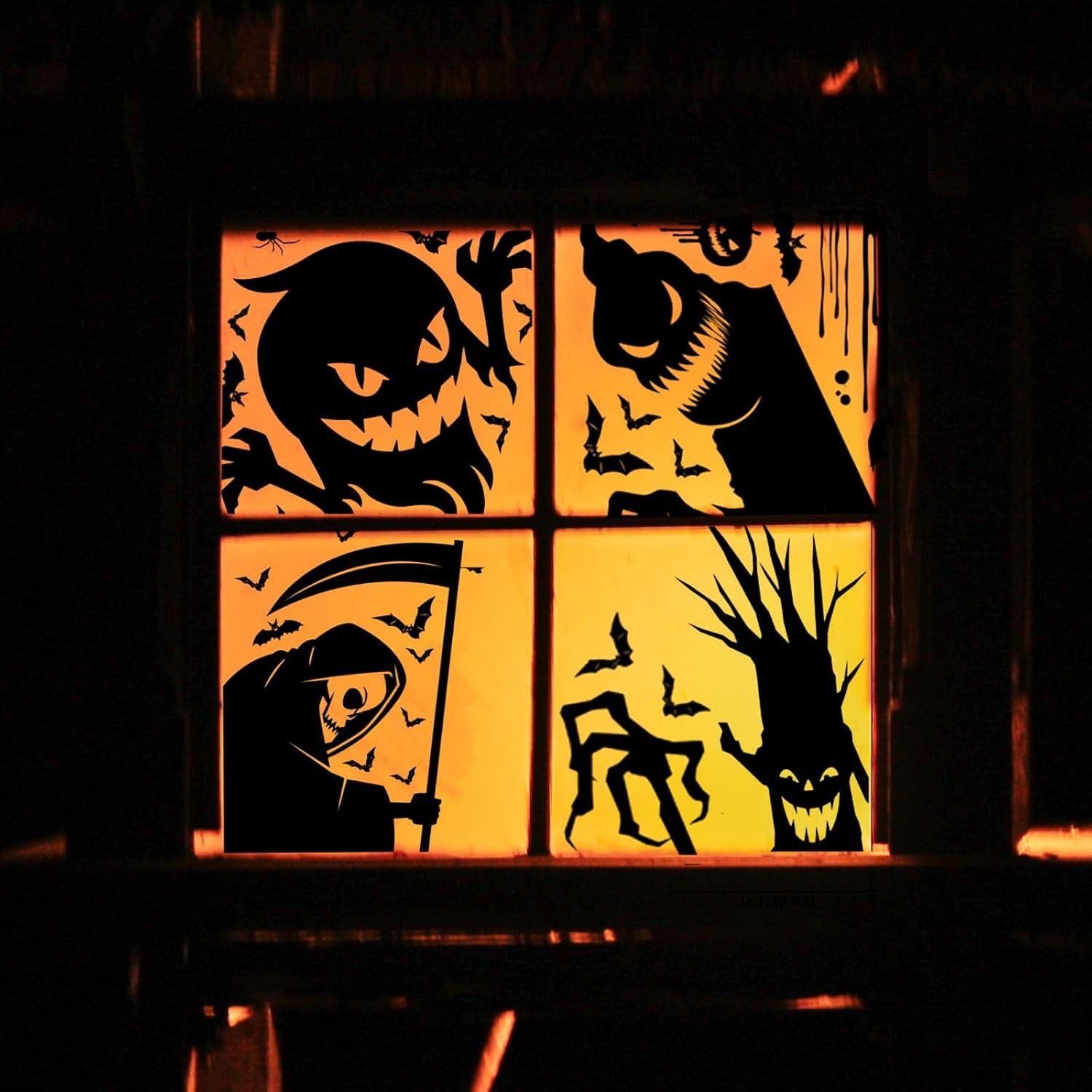 4PCS Halloween Horror Car Decals - Ghost, Devil, Death, Pumpkin Head ...