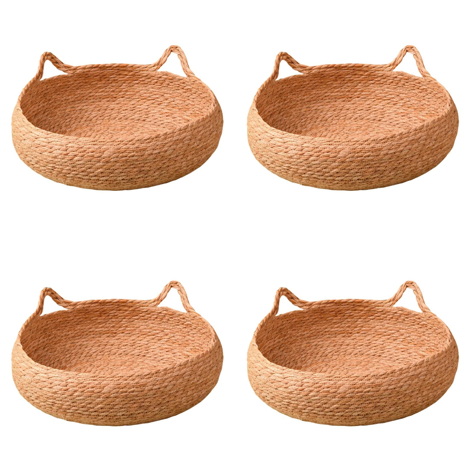 4PCS Handmade Braided Cat Bed Basket - Durable Woven Pet Nest with ...