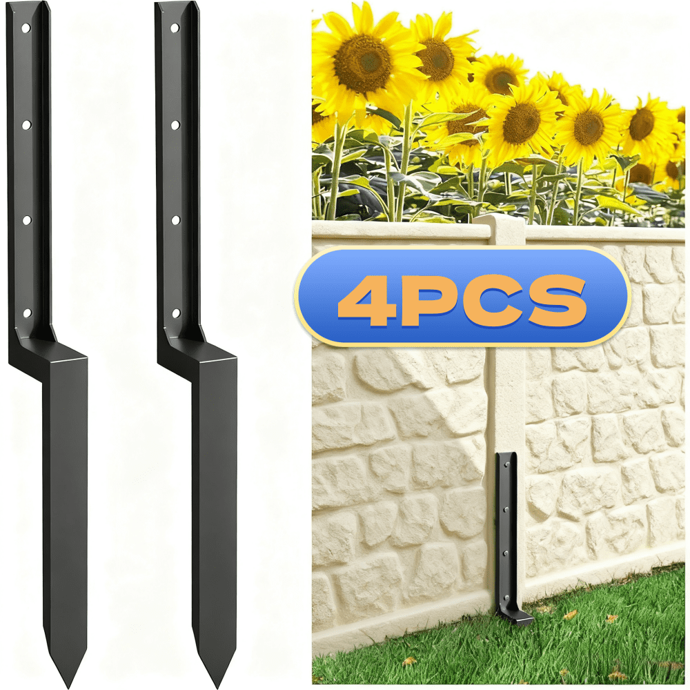 4PCS Heavy Duty Fence Post Repair Stakes – Complete Kit with Anchor ...