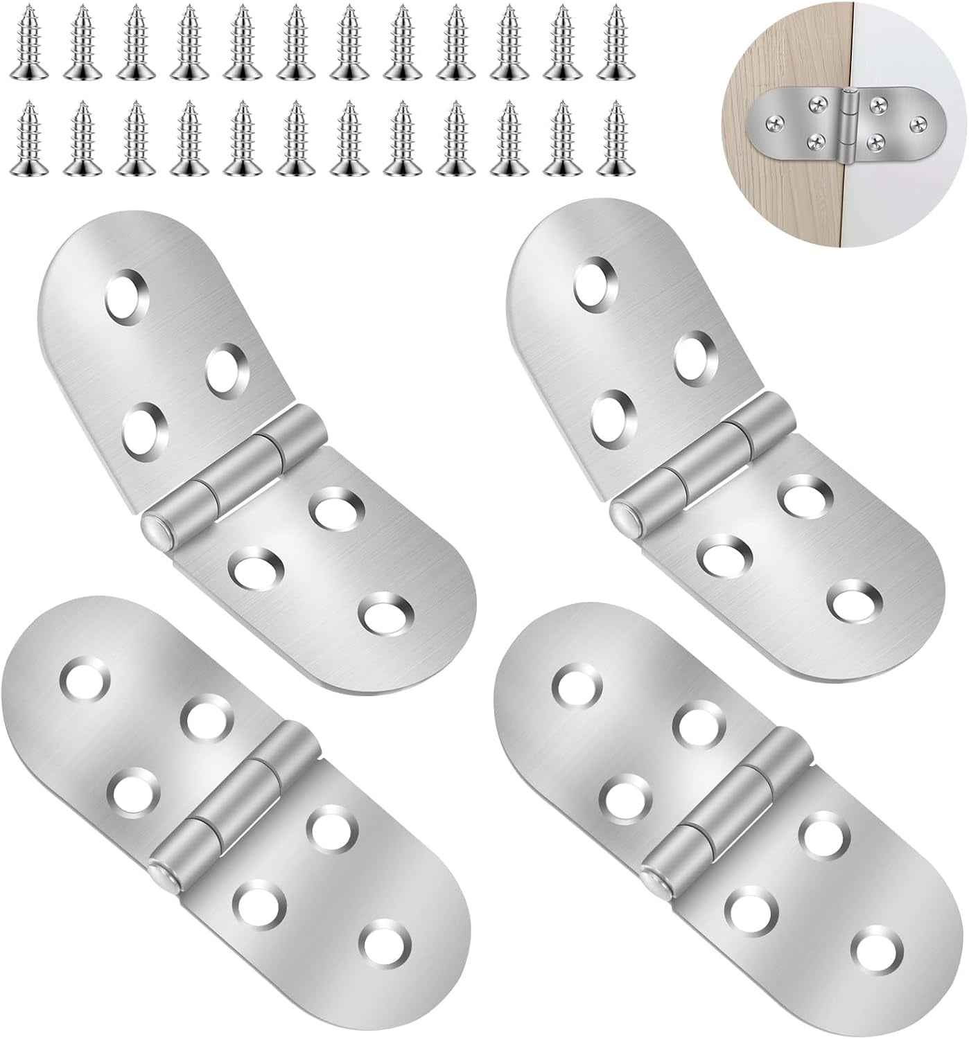 4PCS Heavy Duty Folding Table Hinges - Stainless Steel 270-Degree Flap ...