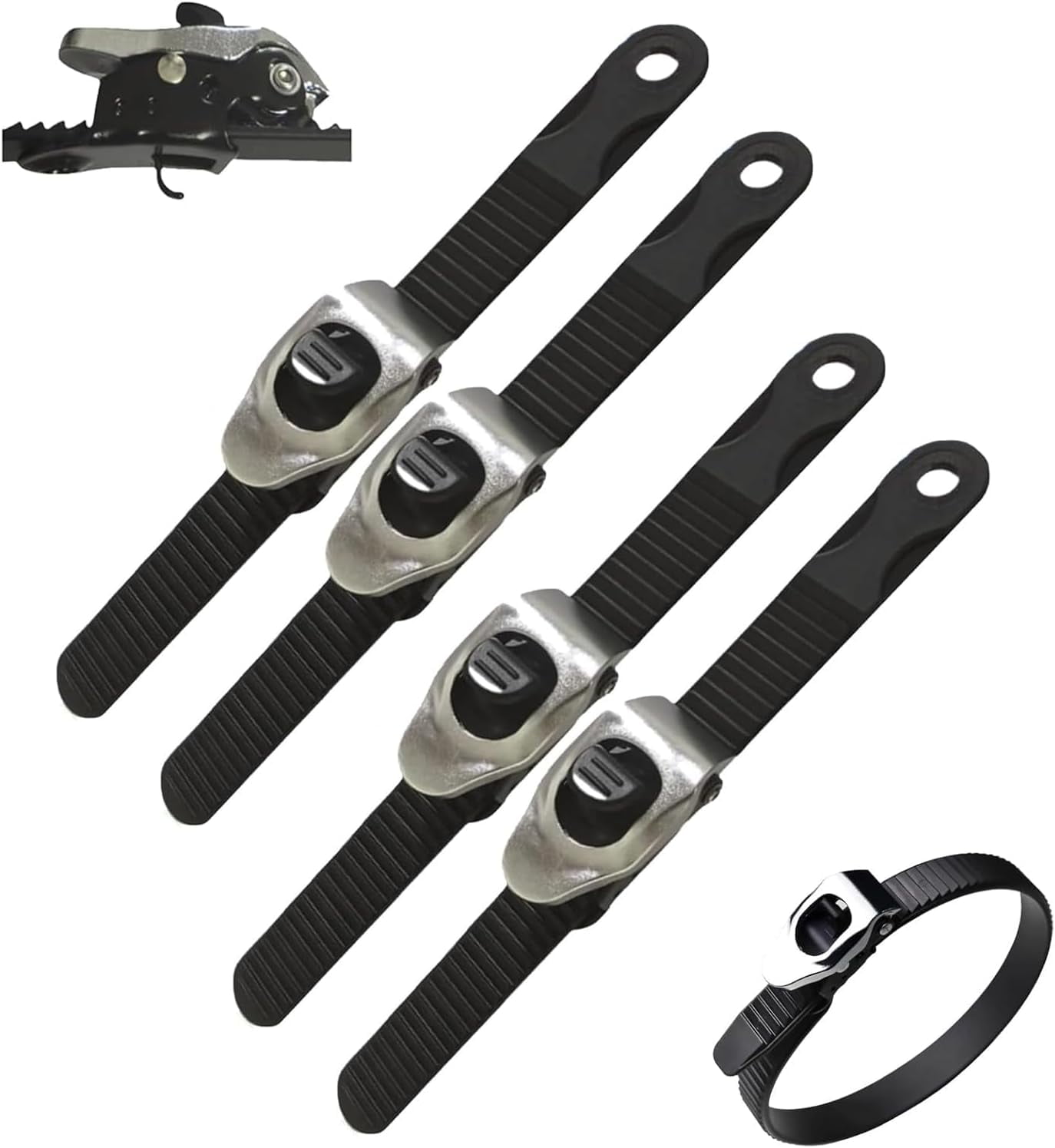 4PCS Heavy-Duty Grip Lock Strap, Adjustable Heavy-Duty Metal Ratchet ...