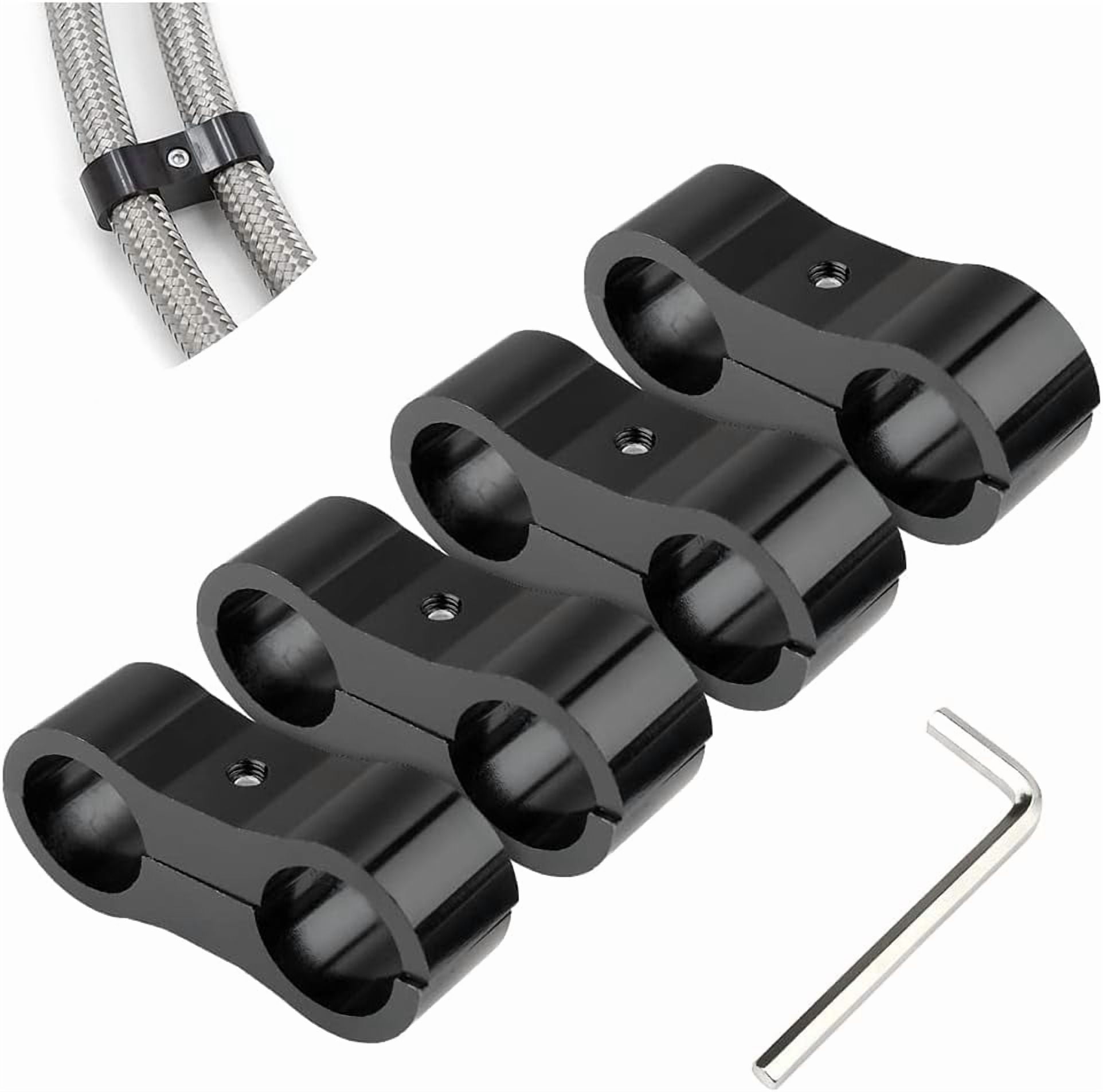4PCS Hose Separator Clamp, Aluminum Fuel Line Mounting Clamps with ...