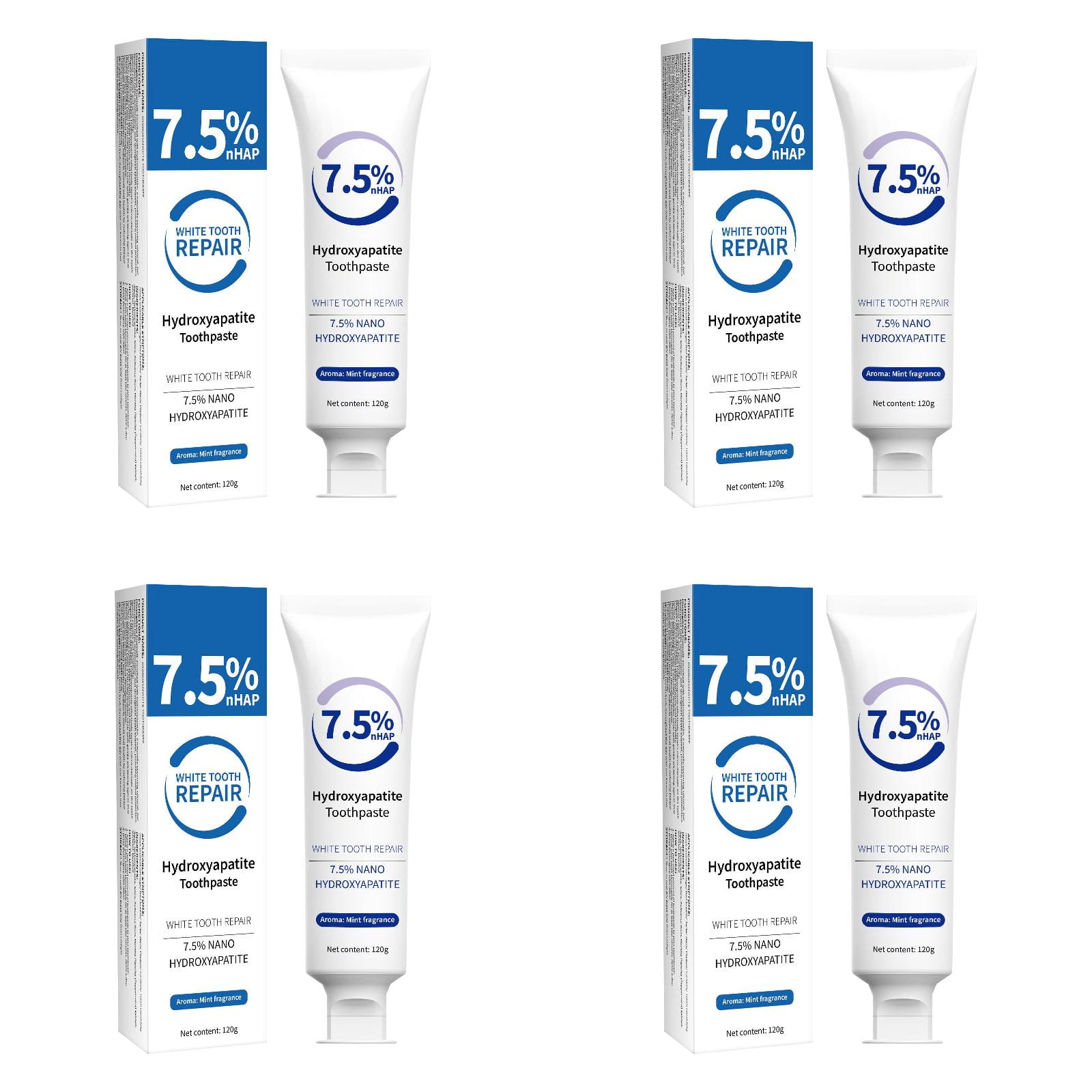 4PCS Hydroxyapatite Toothpaste – Fluoride Formula with Gentle Mint for ...