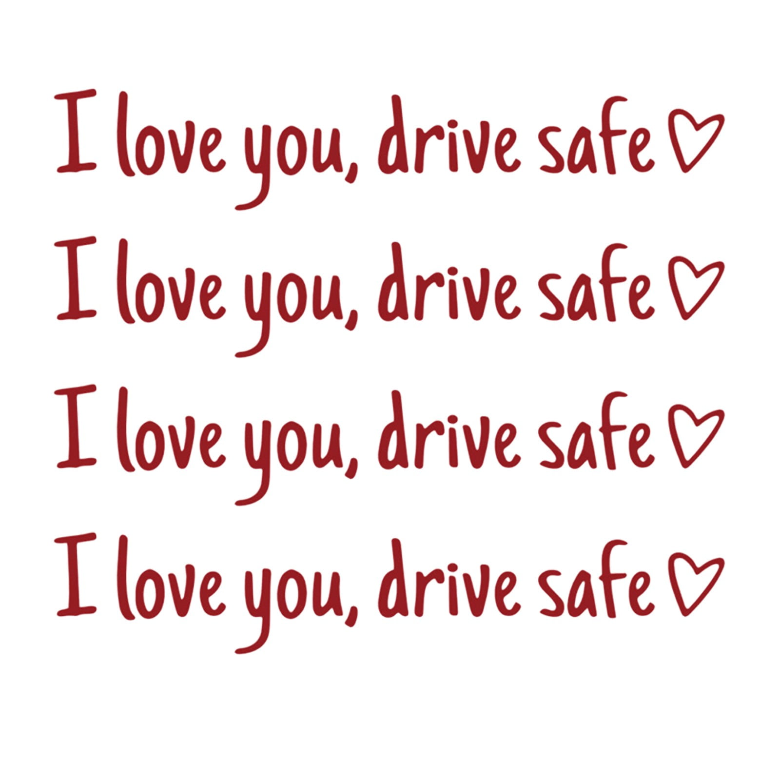 4PCS I Love You Drive Safe Mirror Sticker, Car Decals for Women, Cute ...