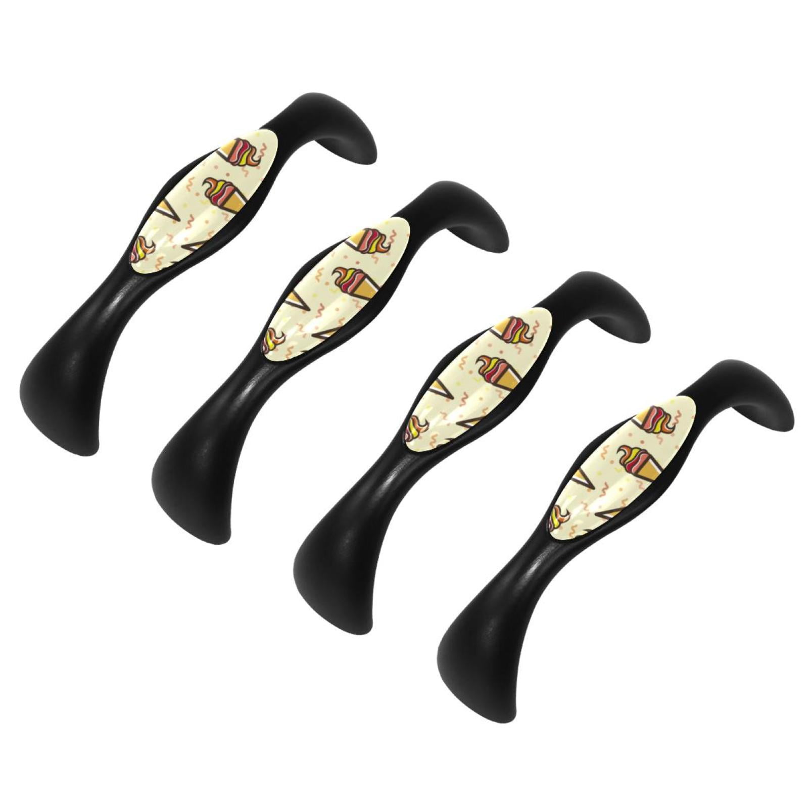 4PCS Ice Cream Arched Drawer Pulls Crystal Glass White Knobs with ...