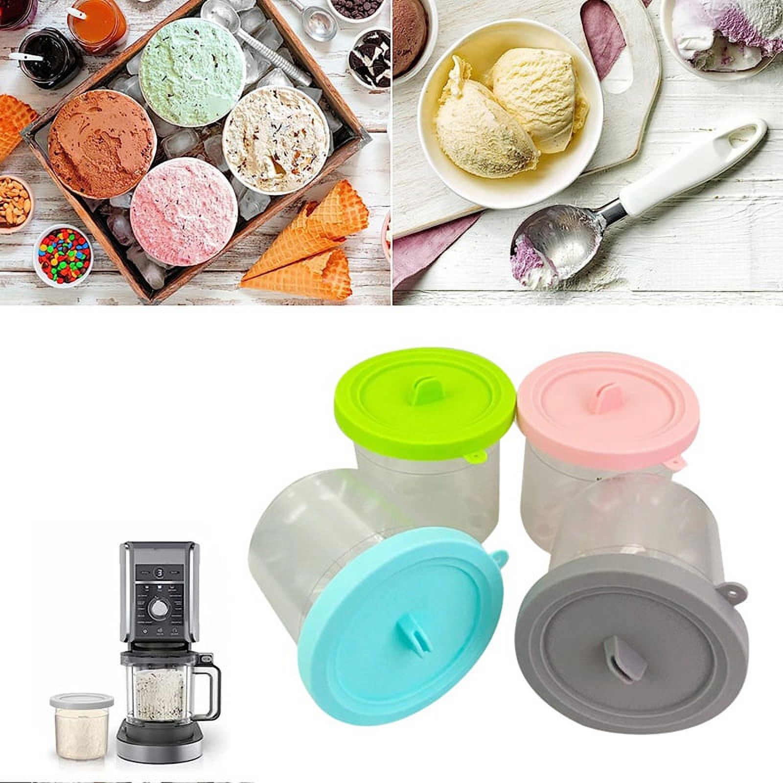 4PCS Ice Cream Pints with Lids for NC299AMZ & NC300S Series Creami Ice ...