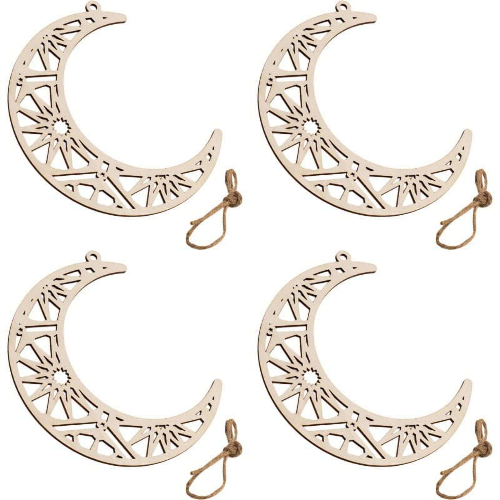 4PCS Indoor and Outdoor Wooden Hang Ornaments Home Decorations With ...