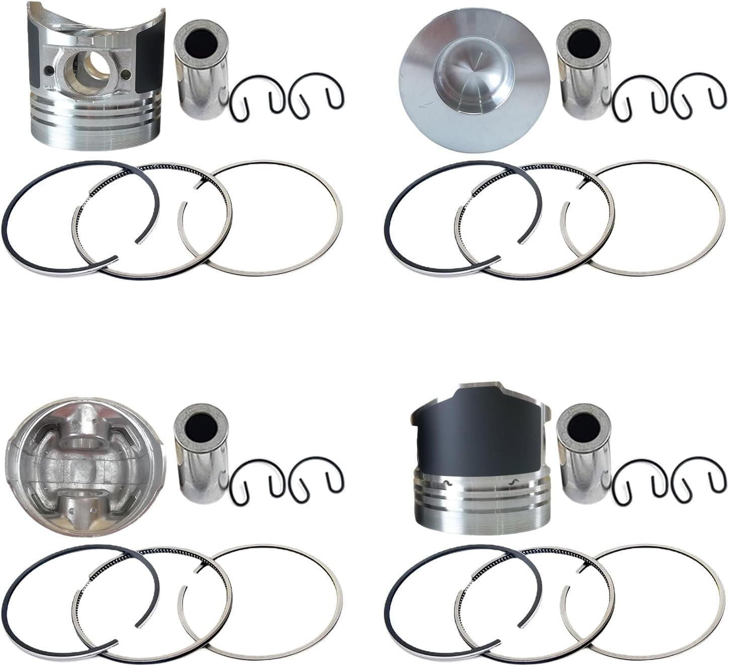 4PCS K4N Piston + Piston Rings For Mitsubishi K4N K4N-DI Engine For ...