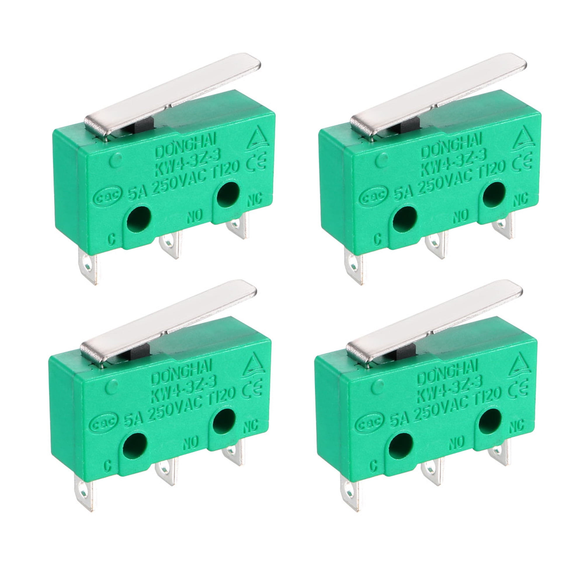 4PCS Micro Limit Switch KW4-3Z-3 SPDT NO NC Short Straight Lever, Small Size - Walmart.com