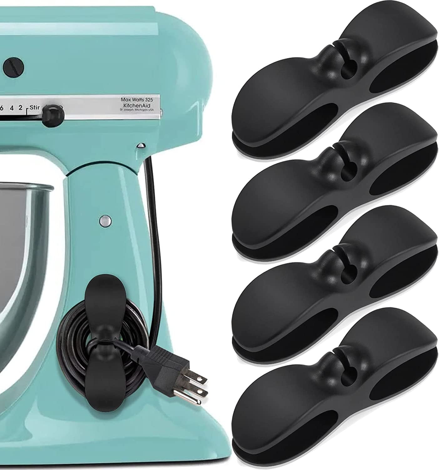 4PCS Kitchen Appliance Cord Winder Cord Organizers Cord Holder Cord ...