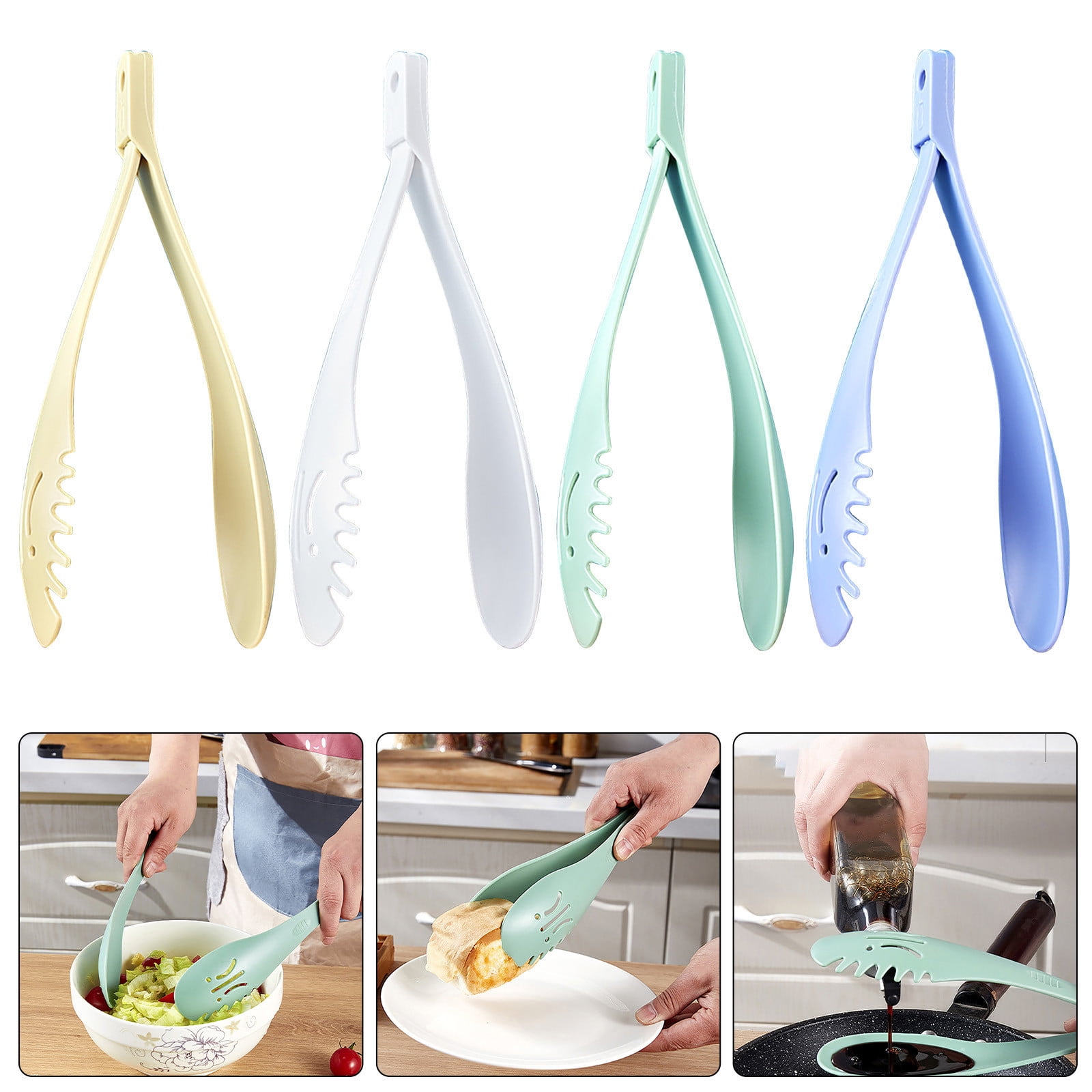 4PCS Kitchen Three-in-One Non-Slip Food Clamp, Multi-Functional Noodle ...