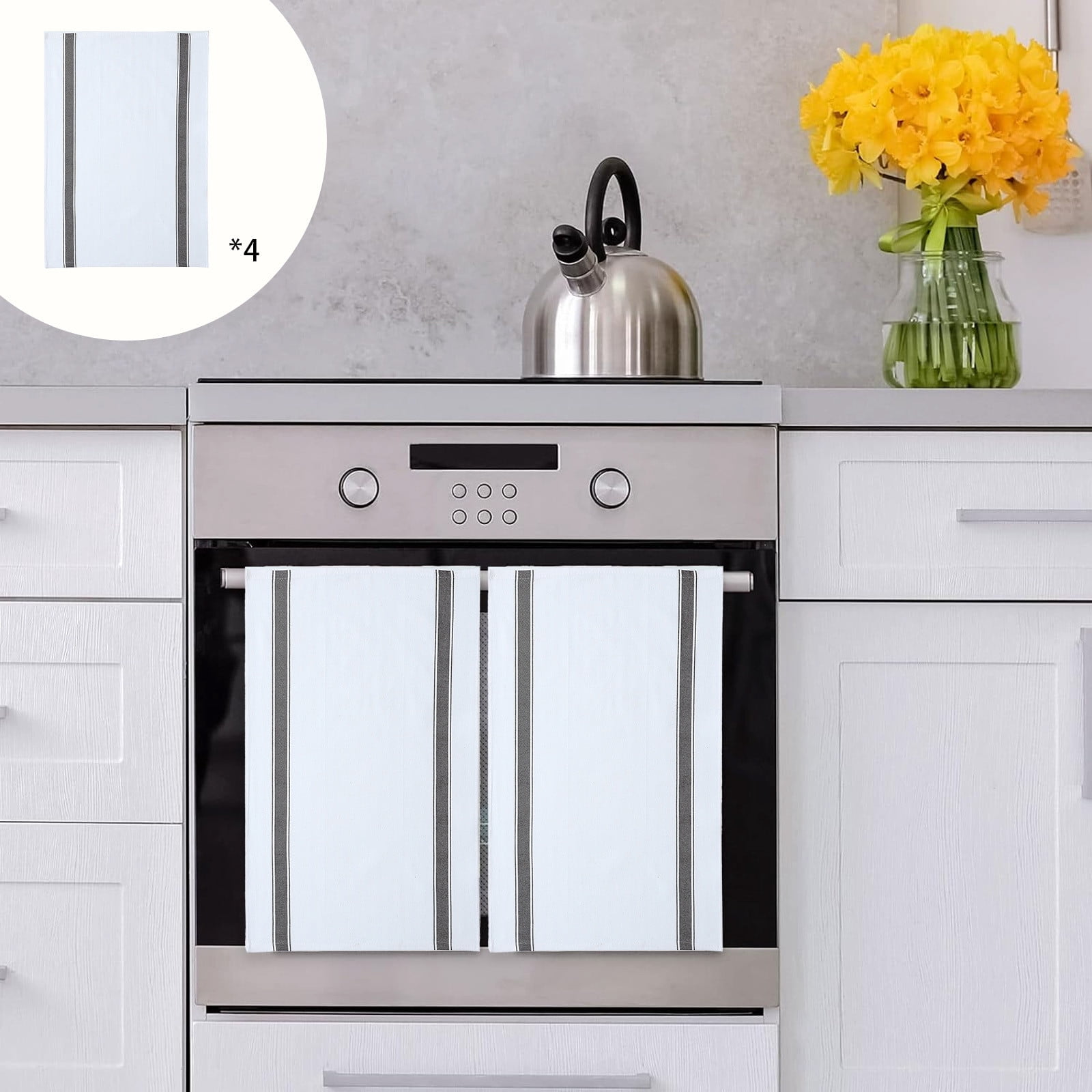 4PCS Kitchen Towels Absorbent Dish Cloths Quick Drying Reusable for ...