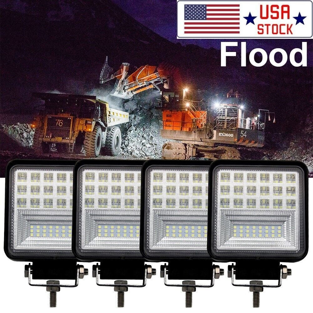 4PCS LED WORK LIGHTS fit Caterpillar Skid Steers Excavator Forklift ...