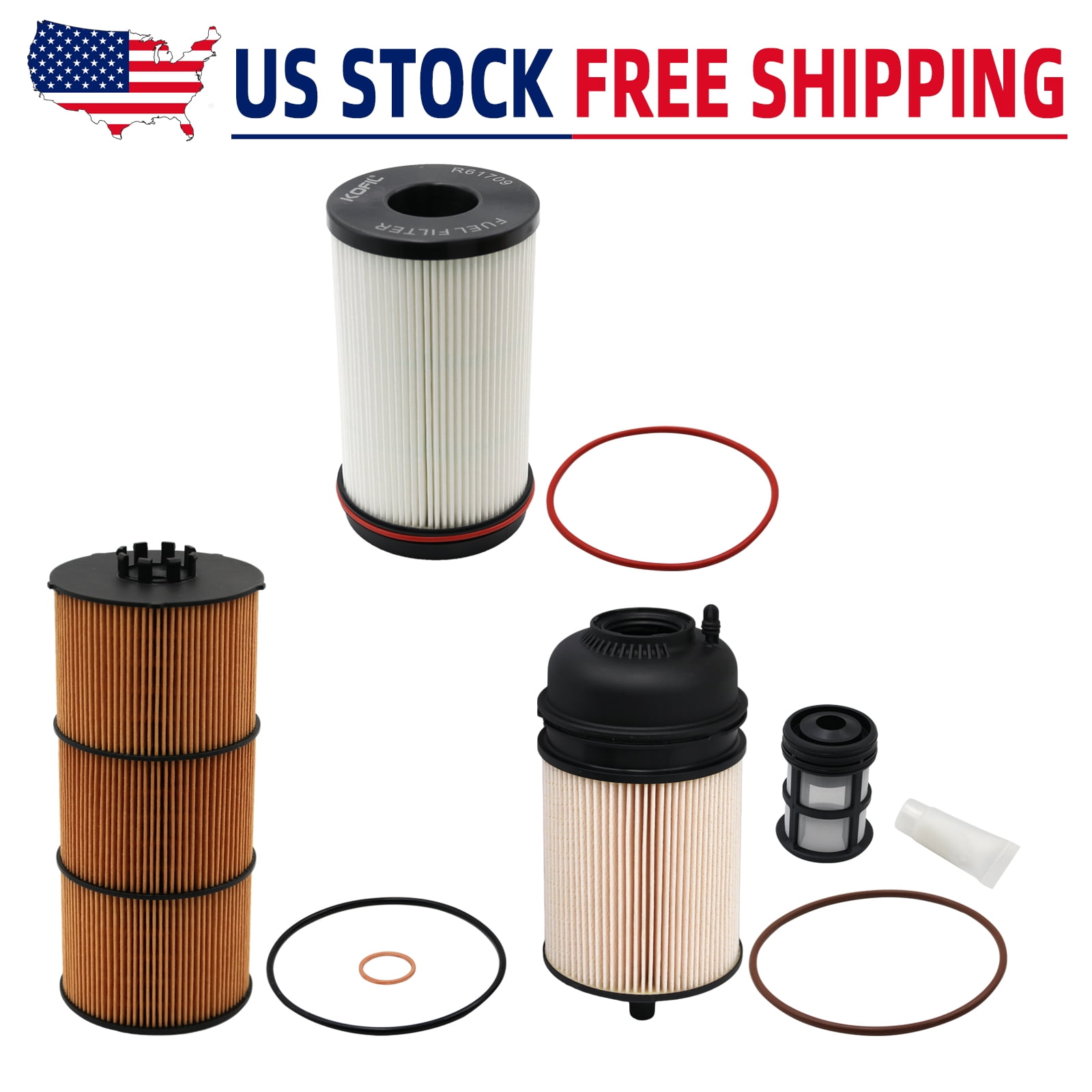 4PCS LF17511 Oil Filter PF9908 Fuel Filter R61709 Fuel Filter Replace ...