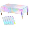 4PCS Laser Disposable Table Covers - Iridescent Plastic Tablecloths for ...