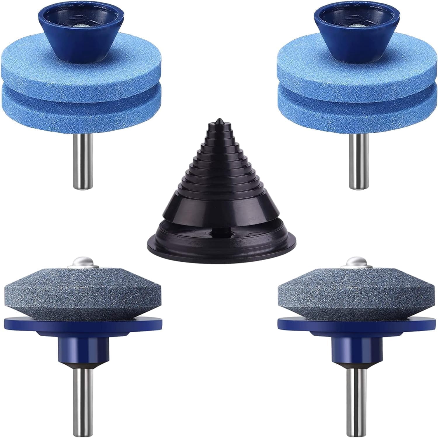 4PCS Lawn Mower Blade Sharpener, Double Layer Corundum Lawnmower Blade ...