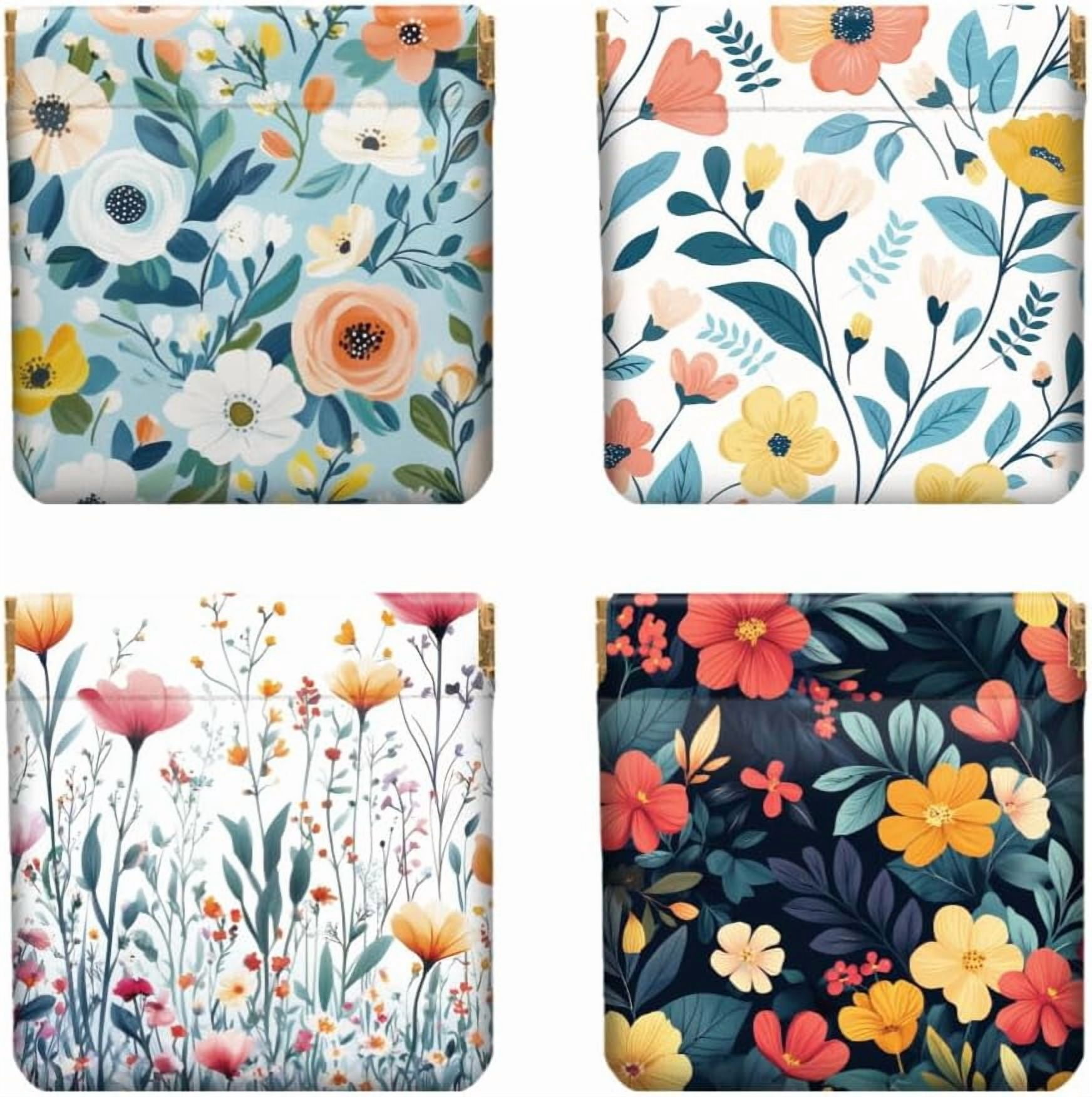 4PCS Leather Squeeze Coin Purse for Women- Flower and Branch Waterproof ...