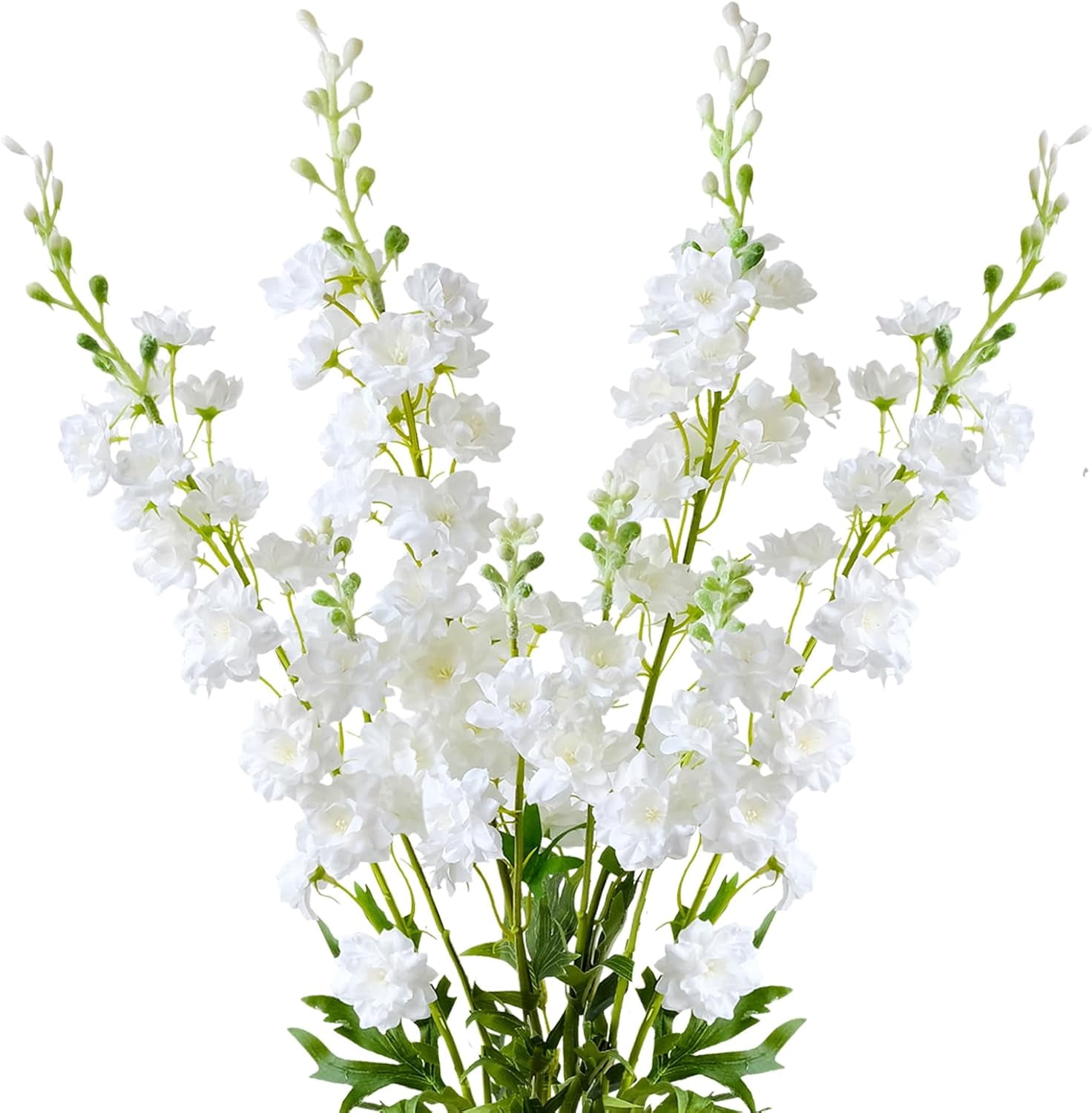 4PCS Light Blue Delphinium Artificial Flower 33.5'' Long Larkspur Stem ...