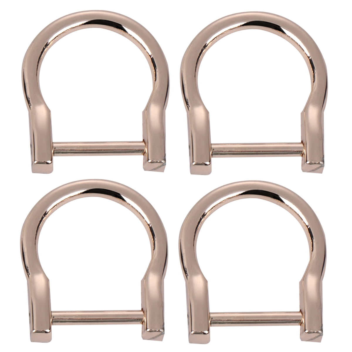 4PCS Light Golden Removable Screw Buckles Semi-Circular D Ring Buckle ...