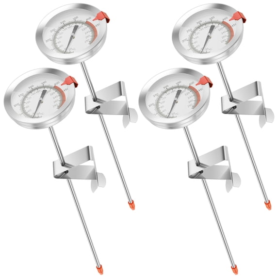 4PCS Long Stem Deep Fry Thermometer with Instant Read Dial Thermometer ...